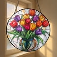 Colorful Spring Tulip Suncatcher Window Decor, Stained Glass Style ...