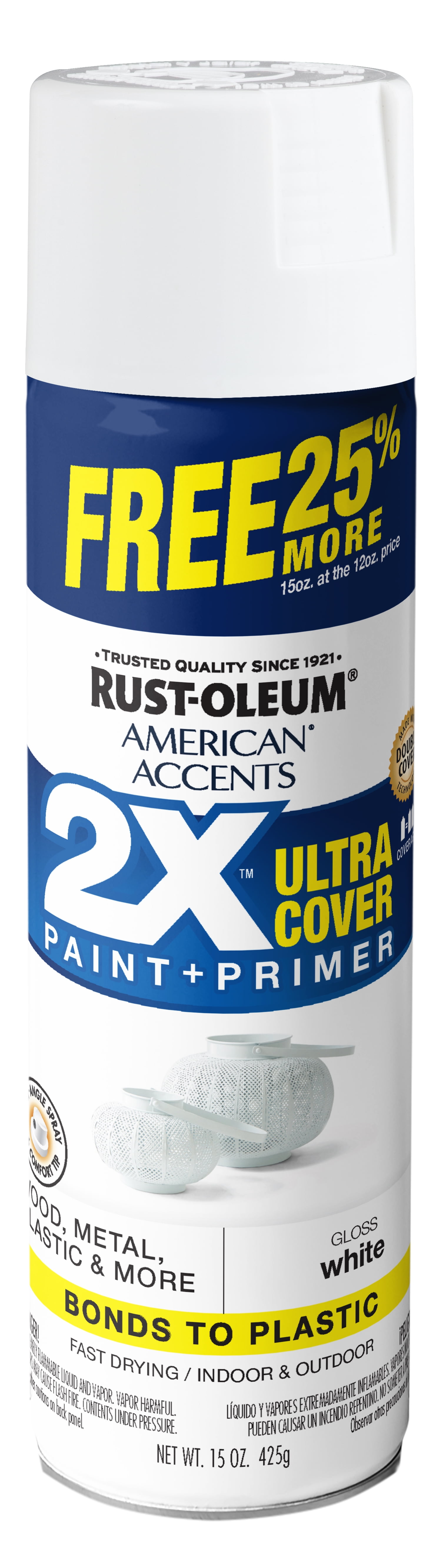 White, Rust-Oleum American Accents 2X Ultra Cover Gloss Spray Paint 25% ...