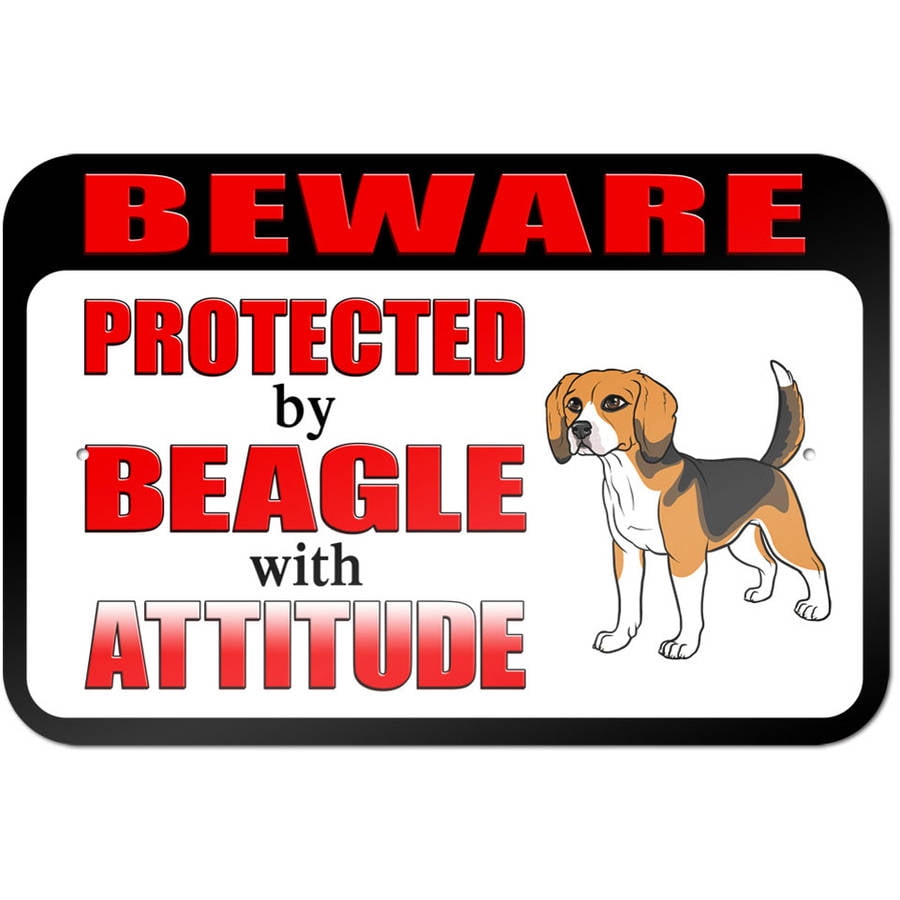 Beware Protected by Beagle with Attitude Sign - Walmart.com