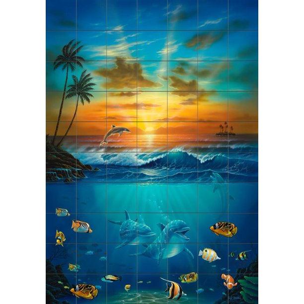 Tile Mural Bathroom Backsplash - Heavenly Light-JW - by Jeff Wilkie ...
