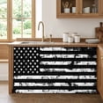 Black White Cabinet Curtains 32"W x 55"L,Dustproof Sink Skirt Curtain ...