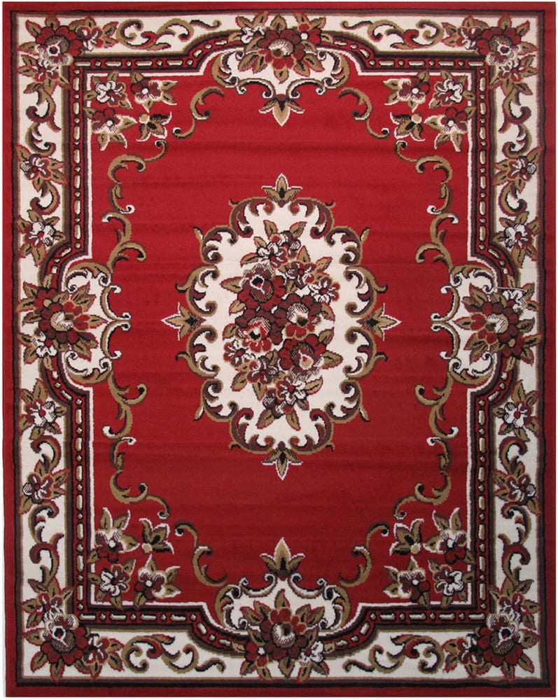 La Rugs Olympic Area Rug 10 001 BORD Bord Bordered Flowers 5 3 X 7