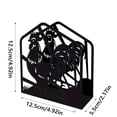 8.9 Inch Rooster Wrought Iron Napkin Stand, Metal Tissue Holder, Table ...