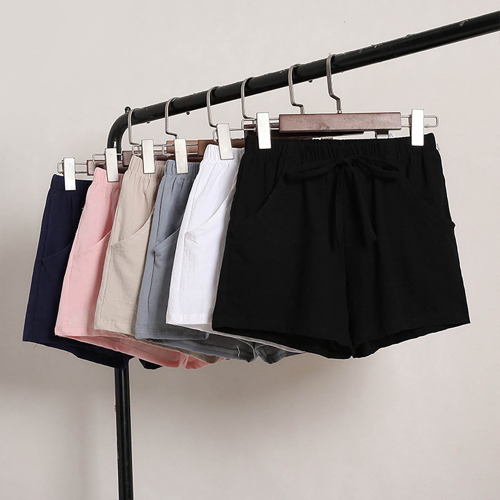 Patlollav Clearance Women Casual High Waist Shorts Ladies Wide Leg ...