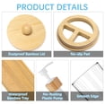 4 Pack Bamboo Bathroom Set with Tray-Plastic Soap Dispenser Clear ...
