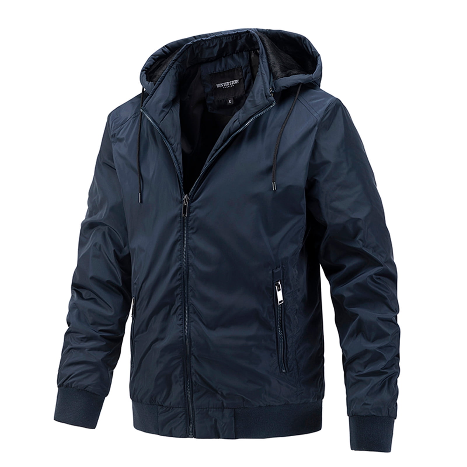 RKSTN Jackets for Men Thin Jacket Casual Sports Windbreaker Hooded ...