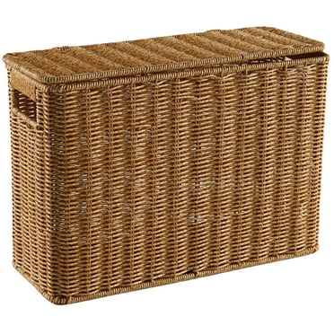 Hubert Oval Brown Polypropylene Washable Sloped Basket With Handles 18 ...
