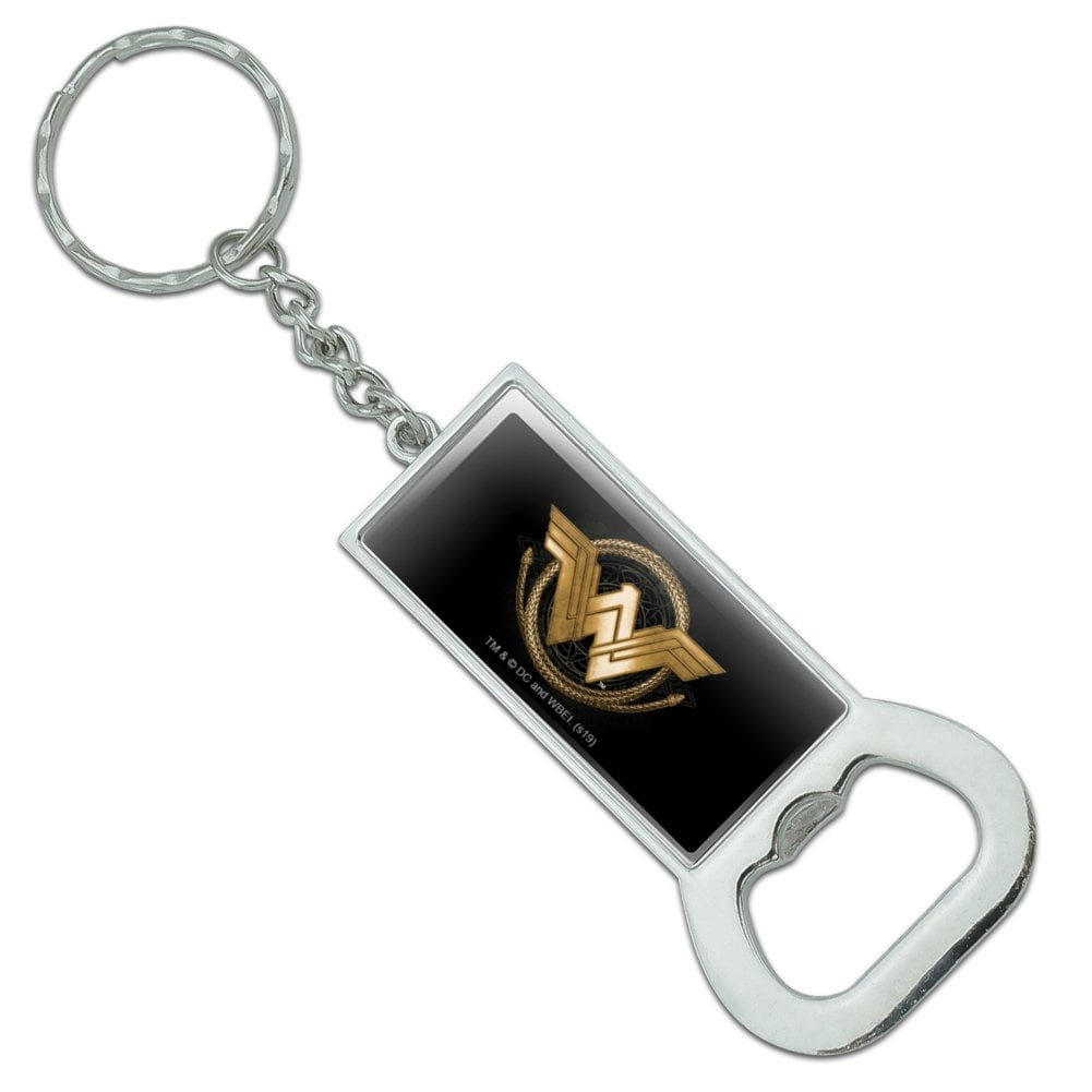 Wonder Woman Movie Golden Lasso Logo Keychain Rectangle Chrome Plated ...