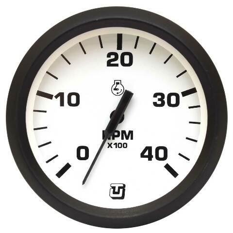 Faria 32950 Euro Tachometer 7 Gauge with System Check Indicator - White ...