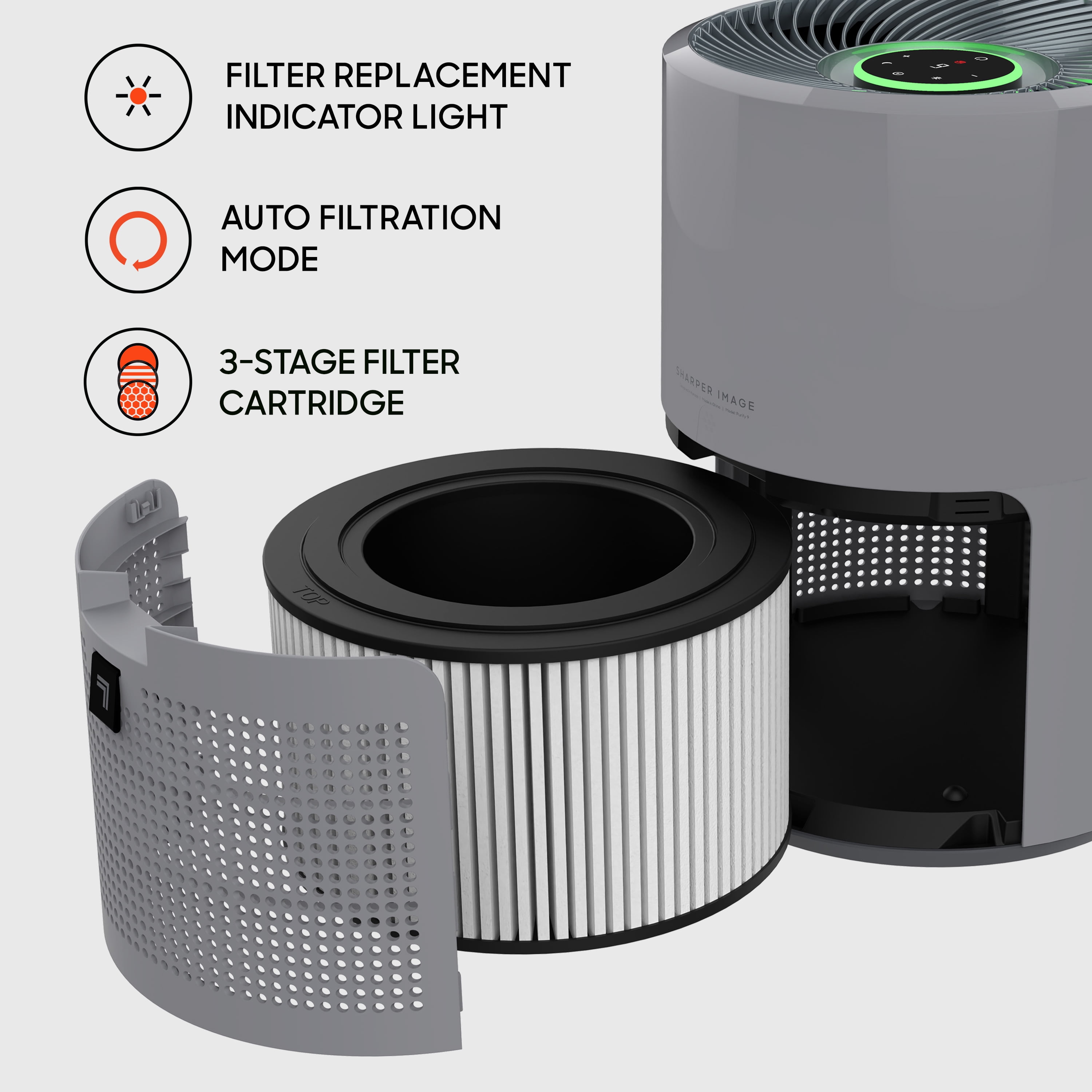 Sharper Image True HEPA Air Purifier Covers up to 350 Sq. Ft. Gray New Walmart