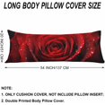 Body Pillow Covers Rose Body Pillowcase 20"X54", Red Rose Water Drops ...