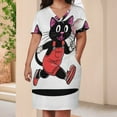 Black Cat Running with Ice Cream Loose Pocket Dress Dresses Summer ...