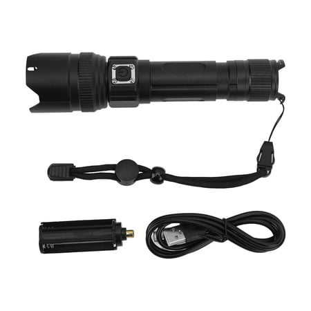 QIILU Zoom Torch Light,Outdoor Ultra Bright XHP99 LED Flashlight Type C ...