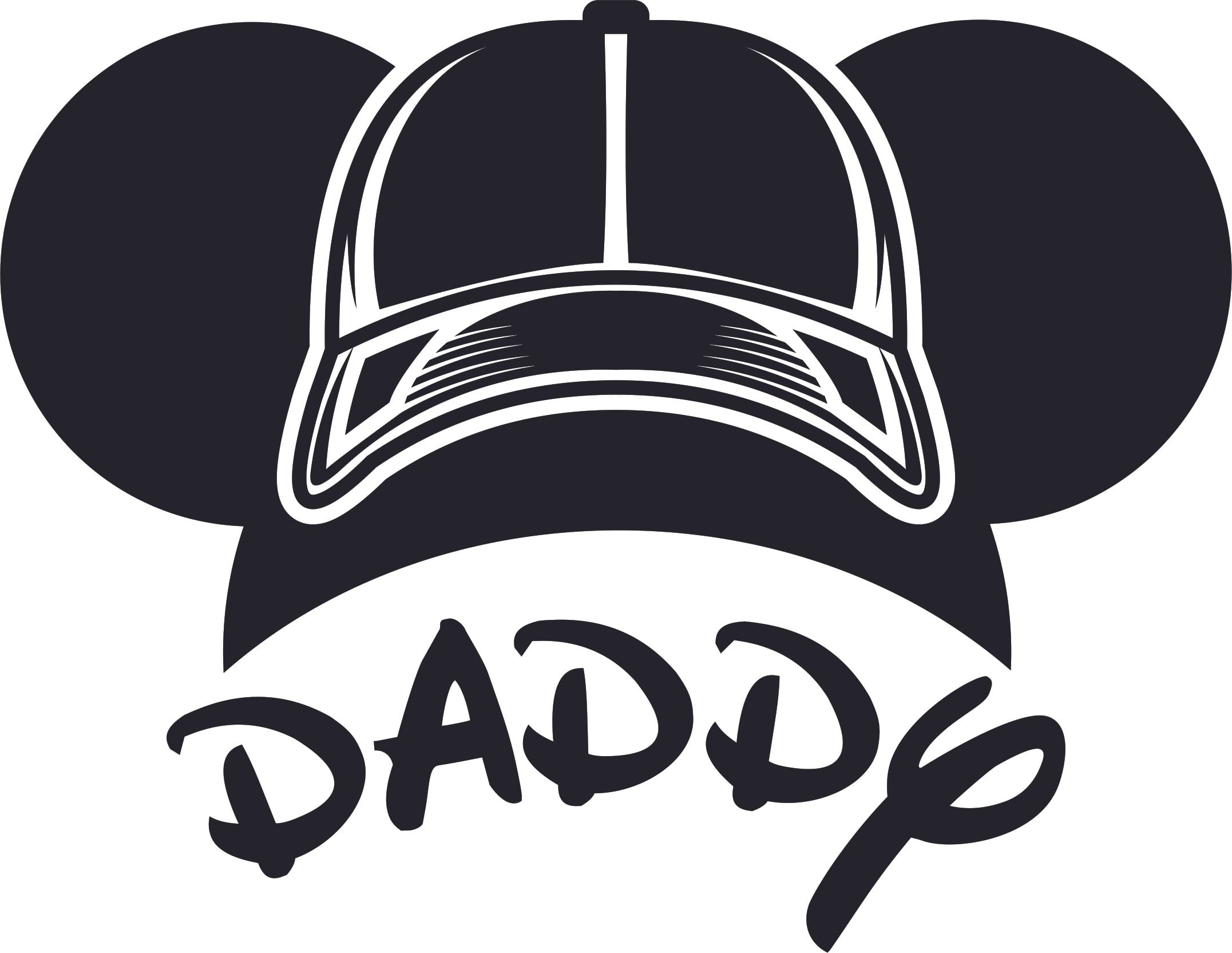 Cap Daddy Cartoon Design Customized Name Wall Decal - Custom Vinyl Wall ...