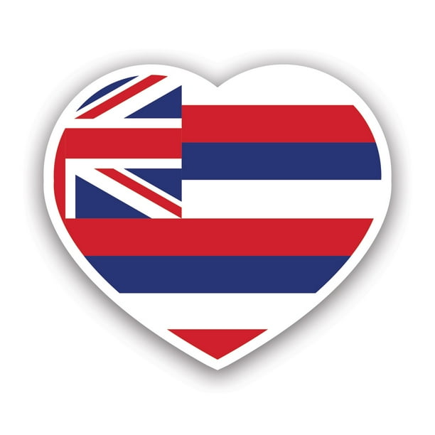 Hawaii Heart Sticker Decal Self Adhesive Vinyl Weatherproof Made