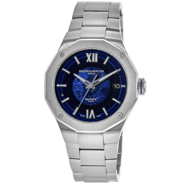 Baume & Mercier Riviera Automatic Blue Dial Steel Men's Watch 10616 ...