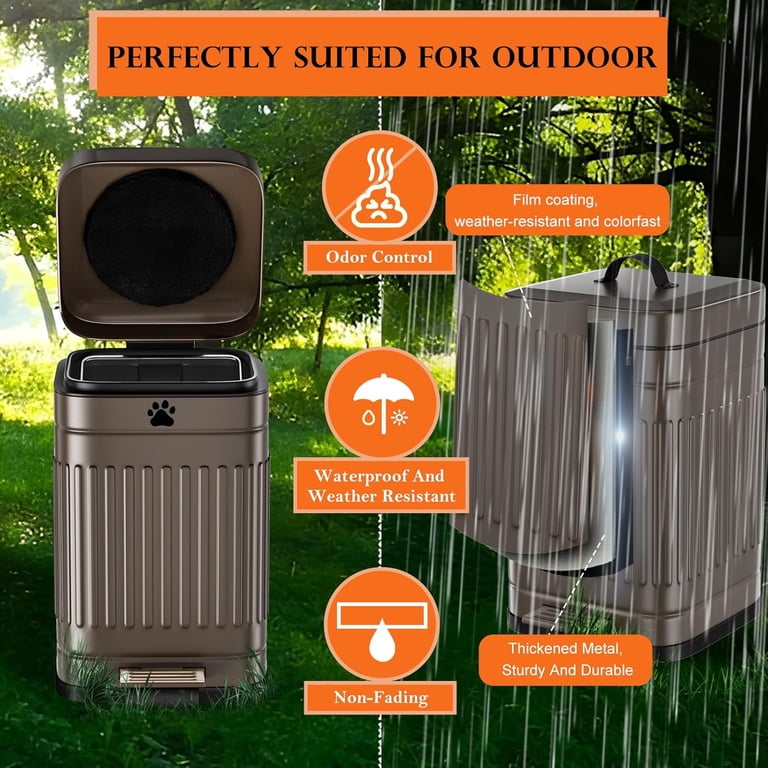Dog Waste Bin Outdoor Kopuncare Dog Poop Trash Can Outside, 5L/1.3Gal ...