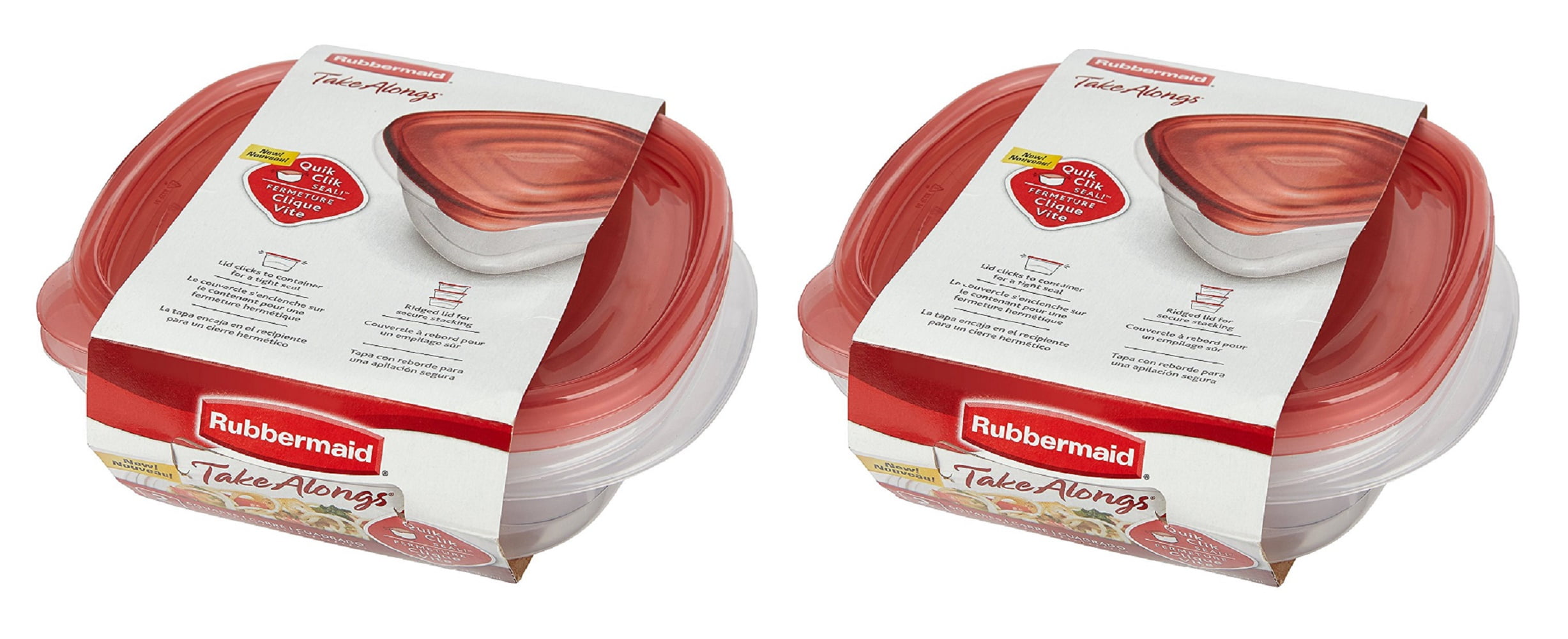 Rubbermaid Takealongs Deep Square Food Storage Containers Chili Red ...