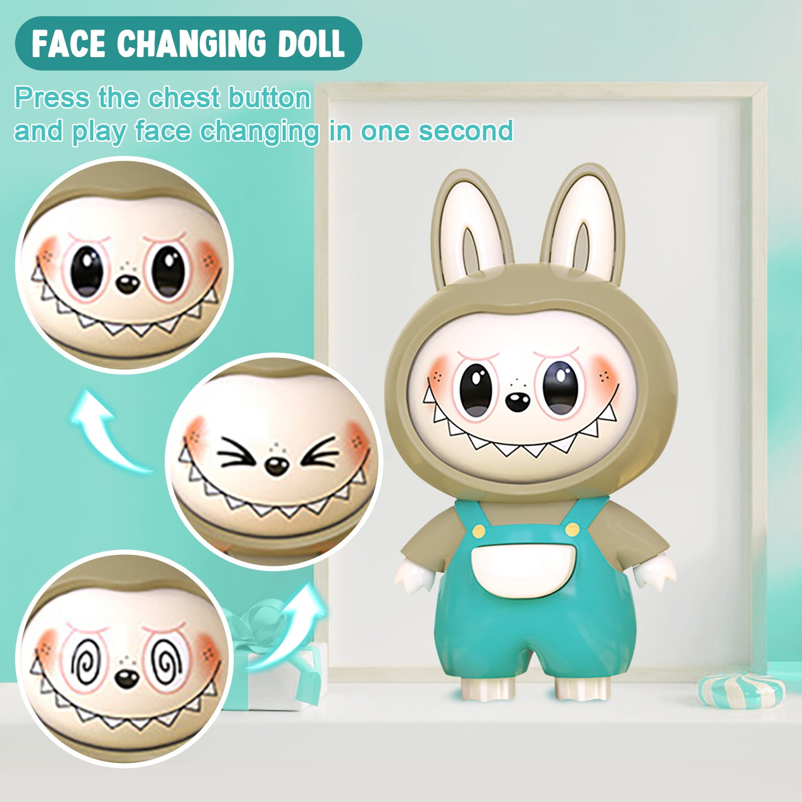 Ropa Labubu Labubu Pop Mart Originales Face Changing Doll Pressing Face ...
