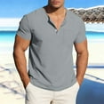 Kalauyu Men's Henley T-Shirts Short Sleeve Casual Button Henley Shirts ...