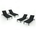 Jerry Outdoor Mesh Chaise Lounges with Black Aluminum Frame, Set of 4 ...