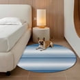 Blue Striped Round Living Room Rugs 3.3 ft, Modern Farmhouse Stripe ...