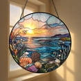 Beach Sunrise Stained Glass Style Suncatcher – Scenic Window Decor ...