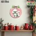 A round "Welcome" poodle themed wooden sign. A beautiful Decorative ...