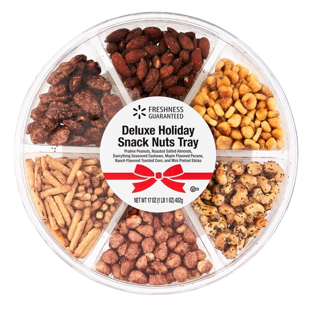 Freshness Guaranteed Deluxe Holiday Snack Nuts Tray, 17 oz - Walmart.com