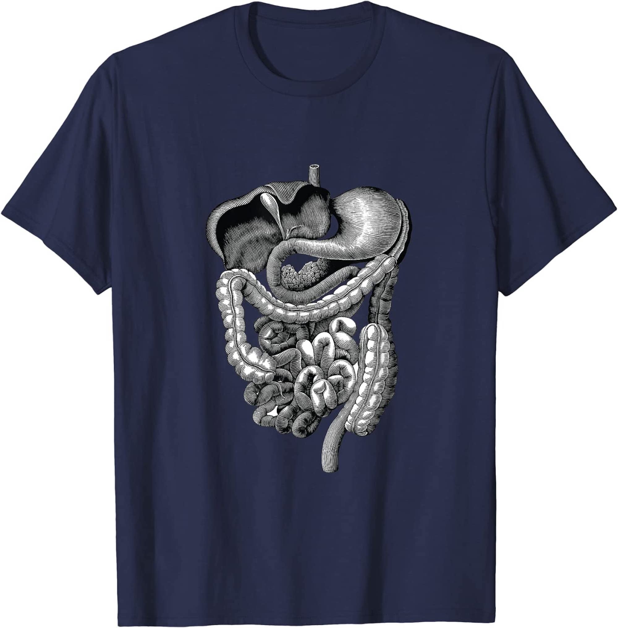 Human Internal Organs Liver Intestine Stomach Body Anatomy T-Shirt ...