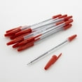 BAZIC Ballpoint Pen Pure Red Color Stick Pens, 1.0 mm, (12/Pack), 1 ...