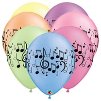 11 inch Qualatex Music Notes Wrap Latex Balloons (6 Pack) - Party ...