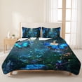 78x90in Quilt Bedding Set, Abstract Forest Butterfly Lightweight ...