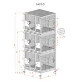 A and E Cage Co. 24"x22" Triple Stack Cage - Black - Walmart.com