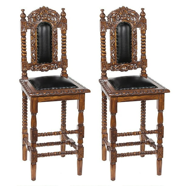 Design Toscano Charles II Gothic Bar Stool: Set of Two - Walmart.com