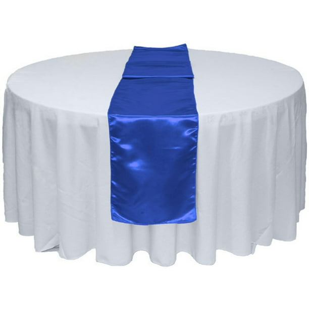 Gowinex 10pcs Royal Blue 12" x 108" Satin Table Runner Wedding Party ...