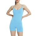 Crowdstage Unitard Bodysuit Workout Rompers Women Blue L - Walmart.com
