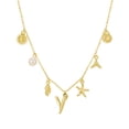 26 Initial Charm Necklace for Women Seashell Letter Pendant Boho Summer ...