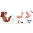 Haute Decor Lighted Flamingo Reindeer Sleigh LED Outdoor Christmas Yard ...