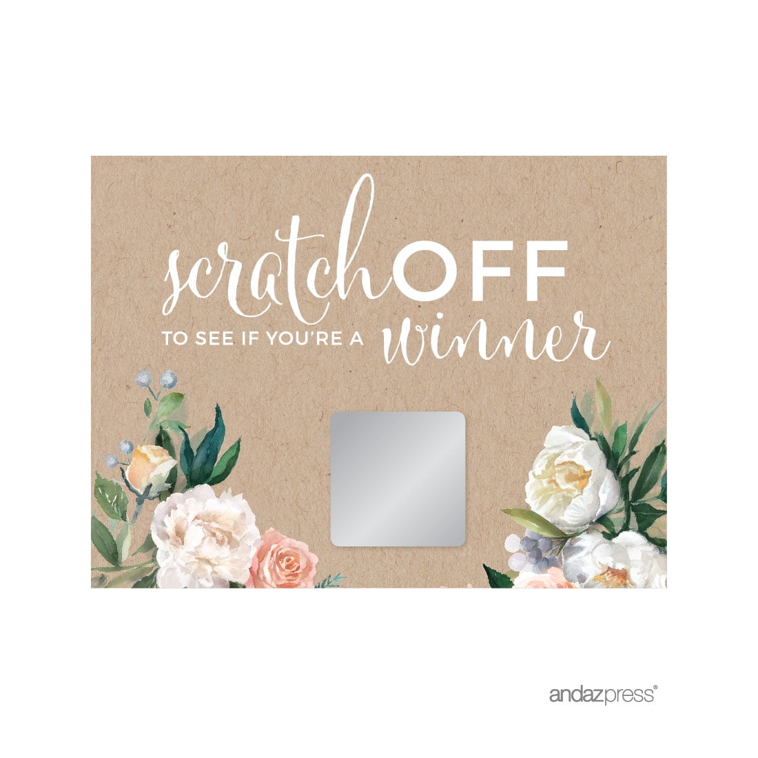Peach Rustic Floral Garden Party, Baby Shower Game Scratch Cards, 20 ...