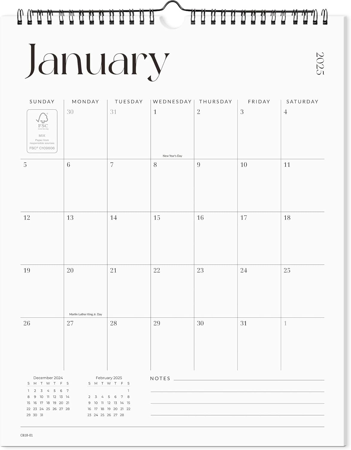 shiyou-Wall Calendar 2025-2026, Vertical 15 x 12 inch Hanging Calendar ...