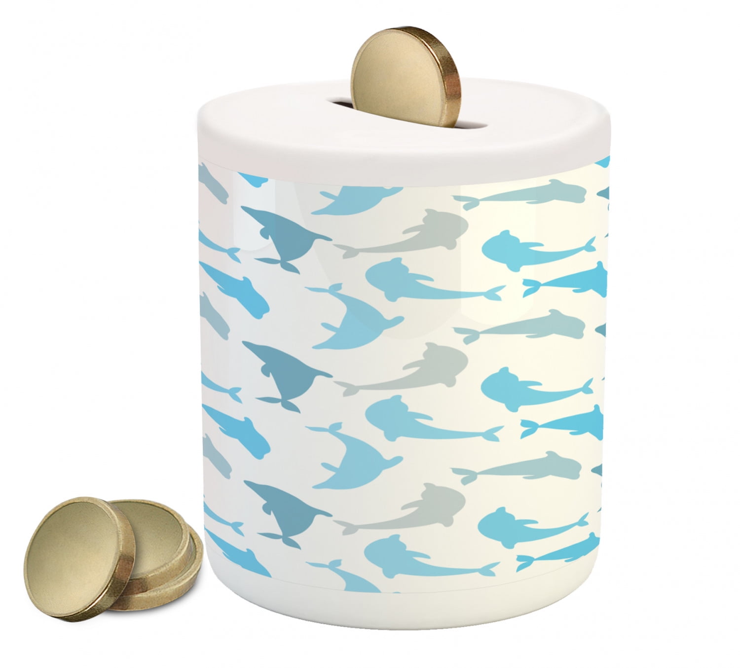 Sea Animals Piggy Bank, Dolphin Fish Underwater Ocean Marine Natural ...