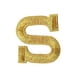 Alphabet Letter - S - Color Gold - 2" Block Style - Iron On Embroidered ...