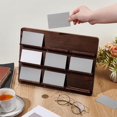 3 Tier Wood Multiple Business Card Holder for Desk 9 Slot Modern Card ...