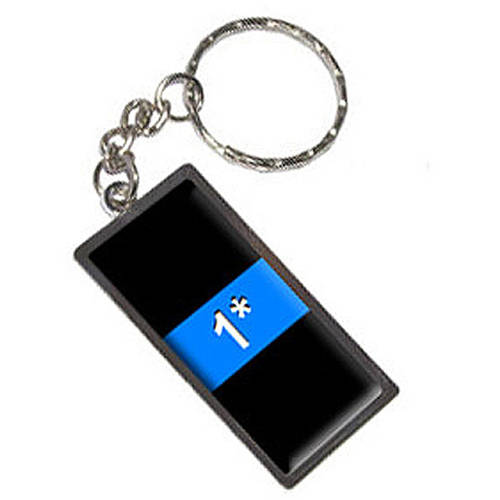 Thin Blue Line 1 Asterisk Police Keychain Key Chain Ring - Walmart.com