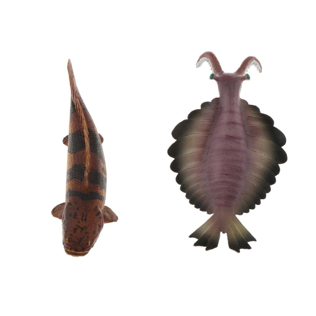 2x Simulation Sea Animal Figurine Spotted Dinosaur Fish Anomalocaris ...