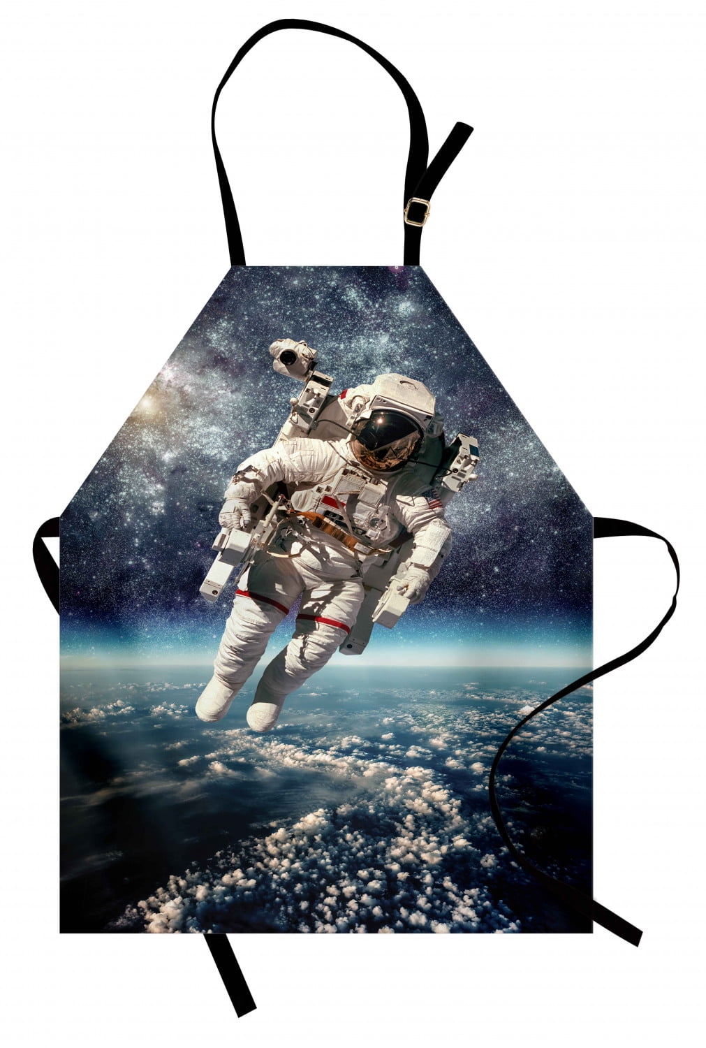 Galaxy Apron Astronaut Floats Outer Space with Planet Earth Globe ...