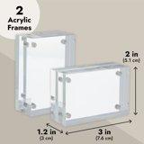 Double Sided Small Display, 2 Pack Acrylic Picture Frames 2x3, Wallet ...