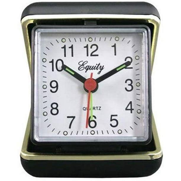 LA Crosse Technology Advance Black Case Quartz Analog Clamshell Travel ...
