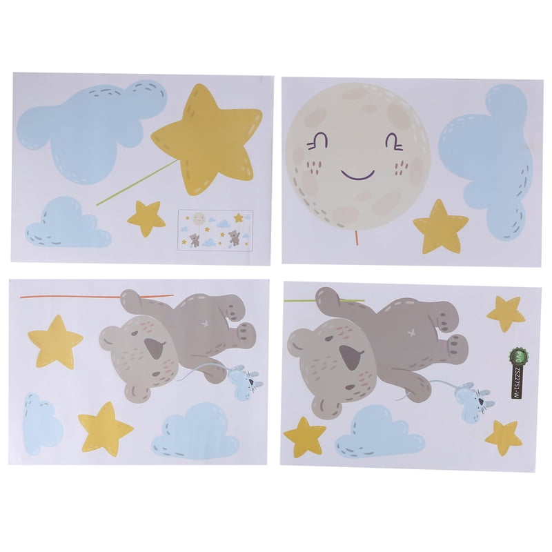 Flying Bear Wall Stickers Watercolor Nursery Wall Decals - Walmart.com